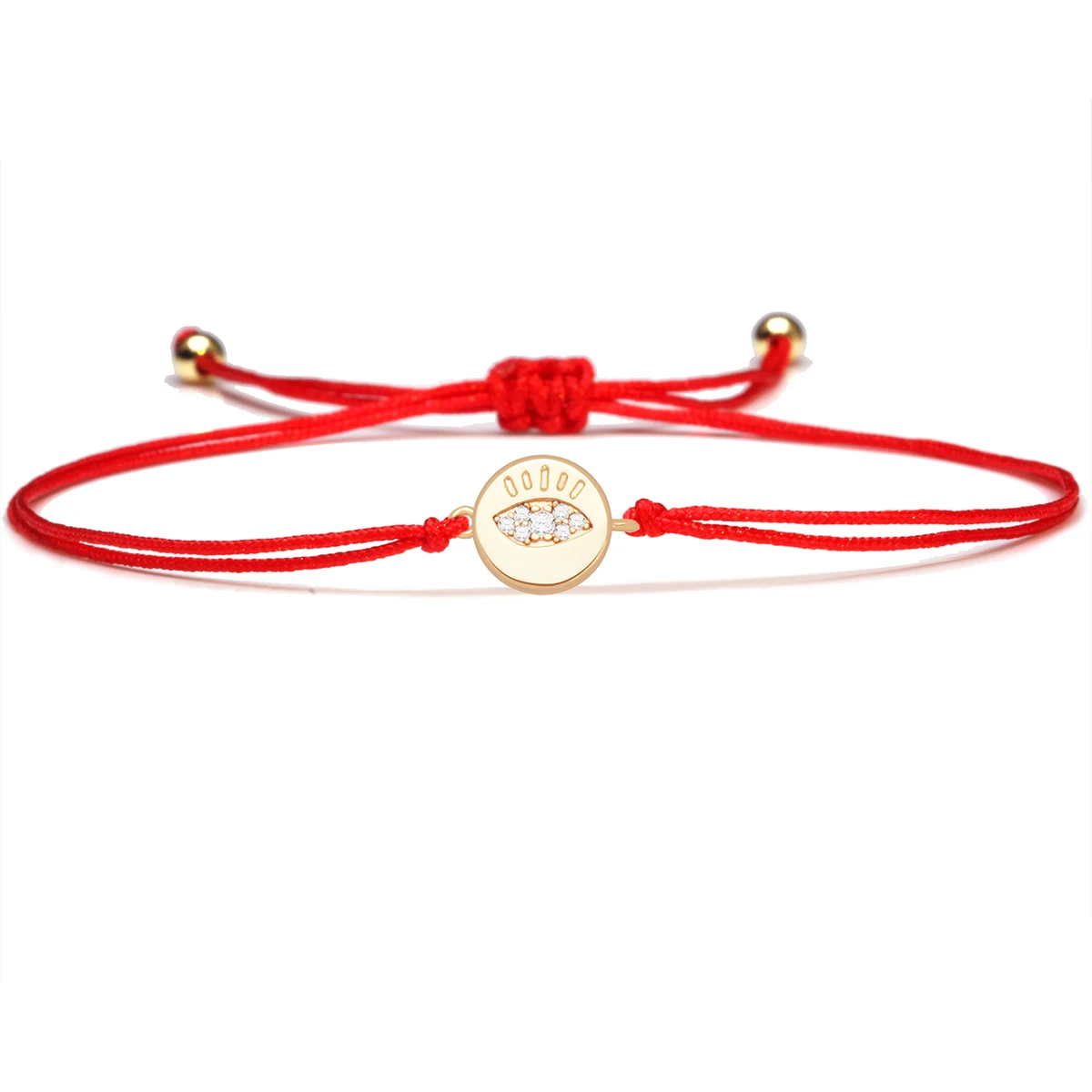 Evil Eye Bracelet Red String | Cubic Zirconia Charm Bracelet - White ...