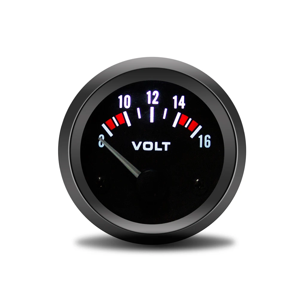 2-52MM-Voltmeter-Auto-Car-Gauge-Volt-Meter-8-16V-White-LED-Backlight ...