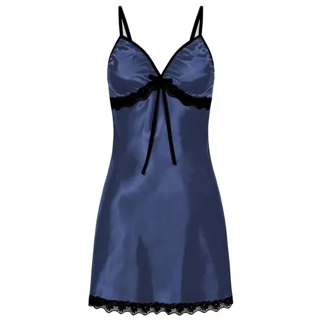 Women Sexy Sleepwear Lace Silk Satin Night Dress Sleeveless Nighties V ...