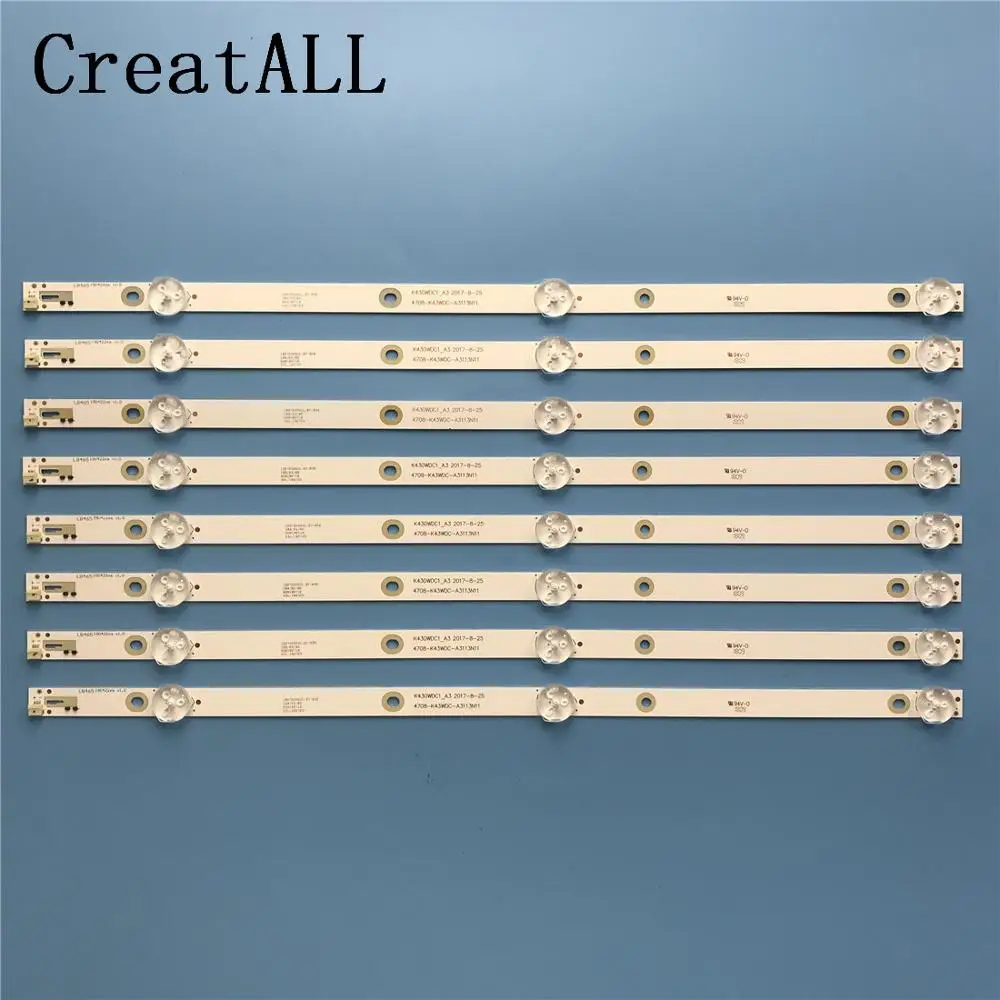 8pcs-LED-Backlight-strip-3-lamp-for-K430WDC1-A3-4708-K430WDC-A3113N11 ...