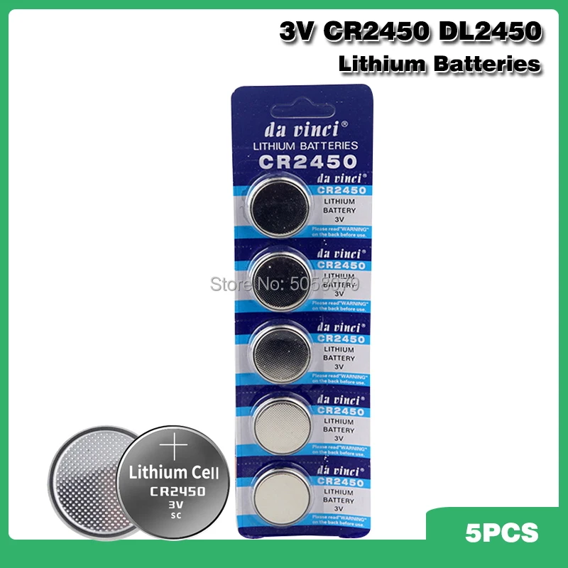 5pcs Cr2450 Button Batteries Kcr2450 5029lc Lm2450 Cell Coin Lithium ...