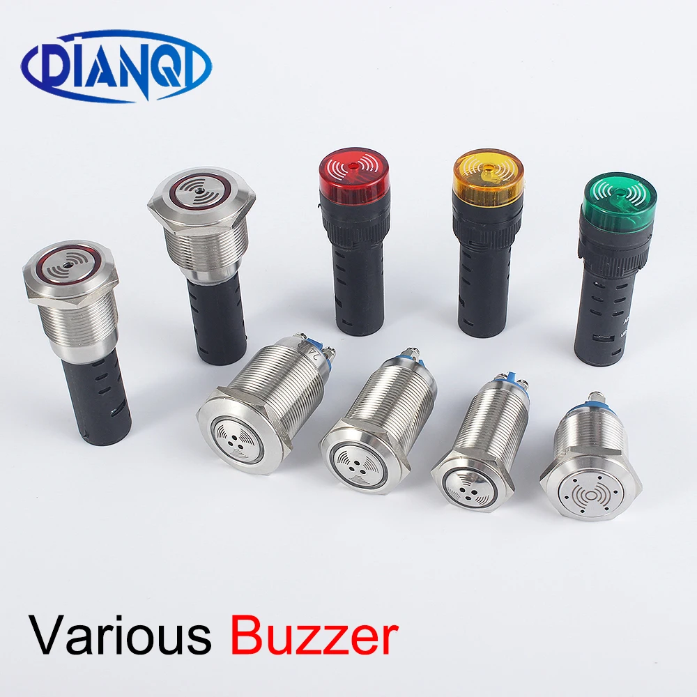 16mm 19mm 22mm Red LED Buzzer Metal Pulse Waterproof Oil Band ...