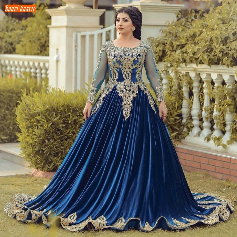 Royal Blue Wedding Dresses With Sleeves