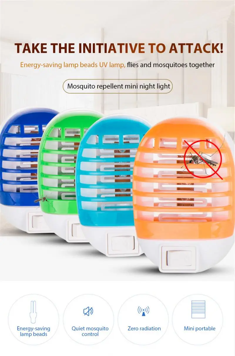 LAMPE ANTI-INSECTE,A03-PRISE AMÉRICAINE--Mini piège à mouches ...