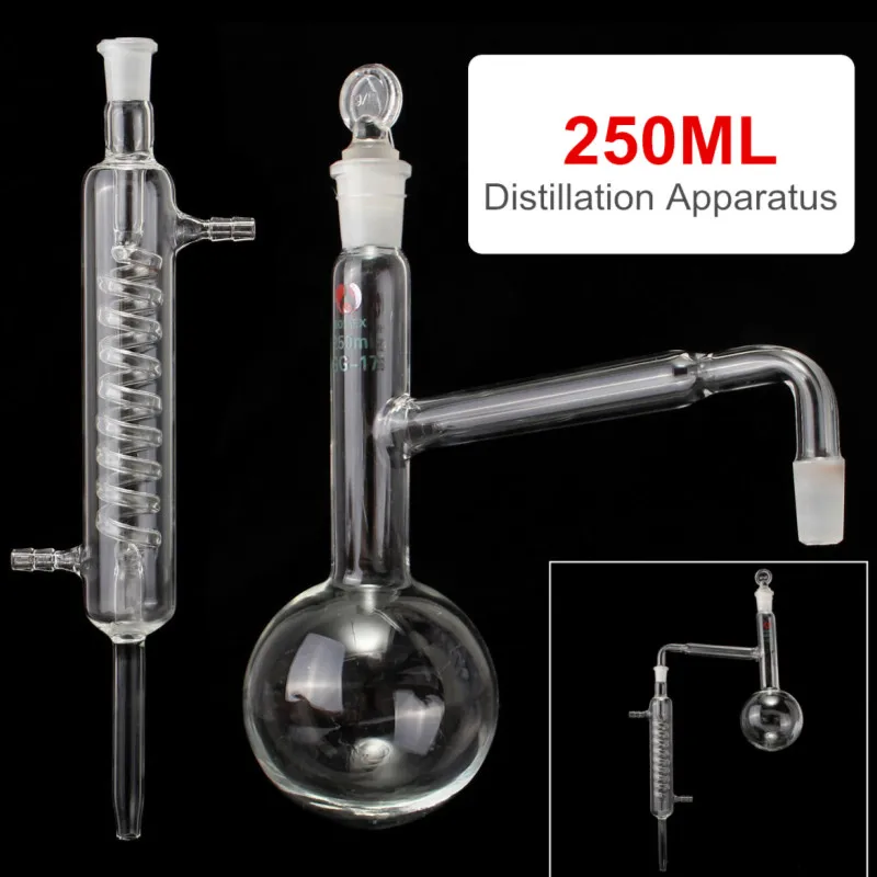KICUTE Equipo de destilación química de laboratorio, Kit de cristalería ...