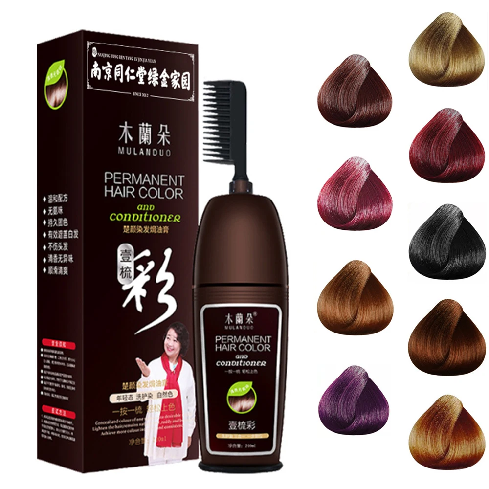 200ml Natural Ginseng Essence Instant Hair Dye Shampoo Instant Hair ...