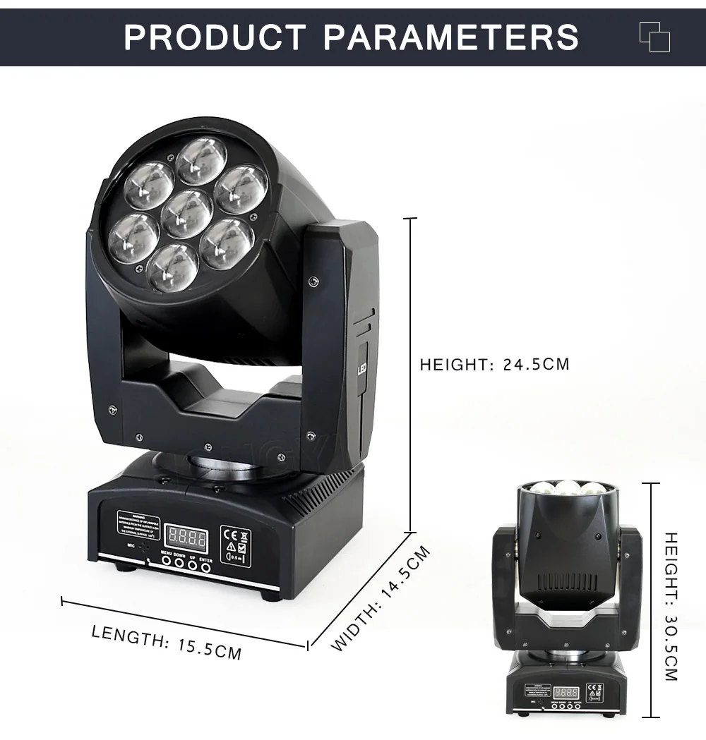 Lyre Led Zoom Wash 7X12W Moving Lights RGBW DMX Control Stage Light For ...