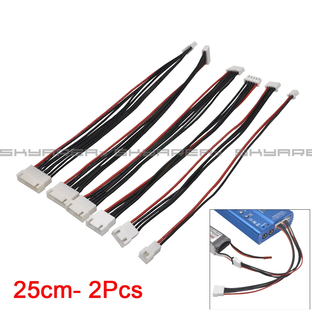 2Pcs 25cm Lipo Balance Wire Extension Charged Cable Lead Cord for RC ...