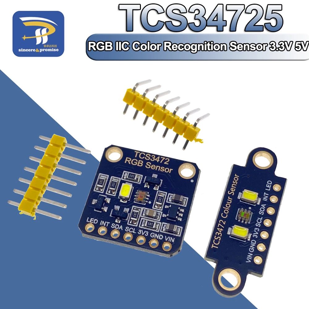 TCS34725 컬러 센서 인식 모듈 RGB 개발 보드 IIC I2C, Arduino STM32 용, 2 홀 버전|반도체 집적 ...