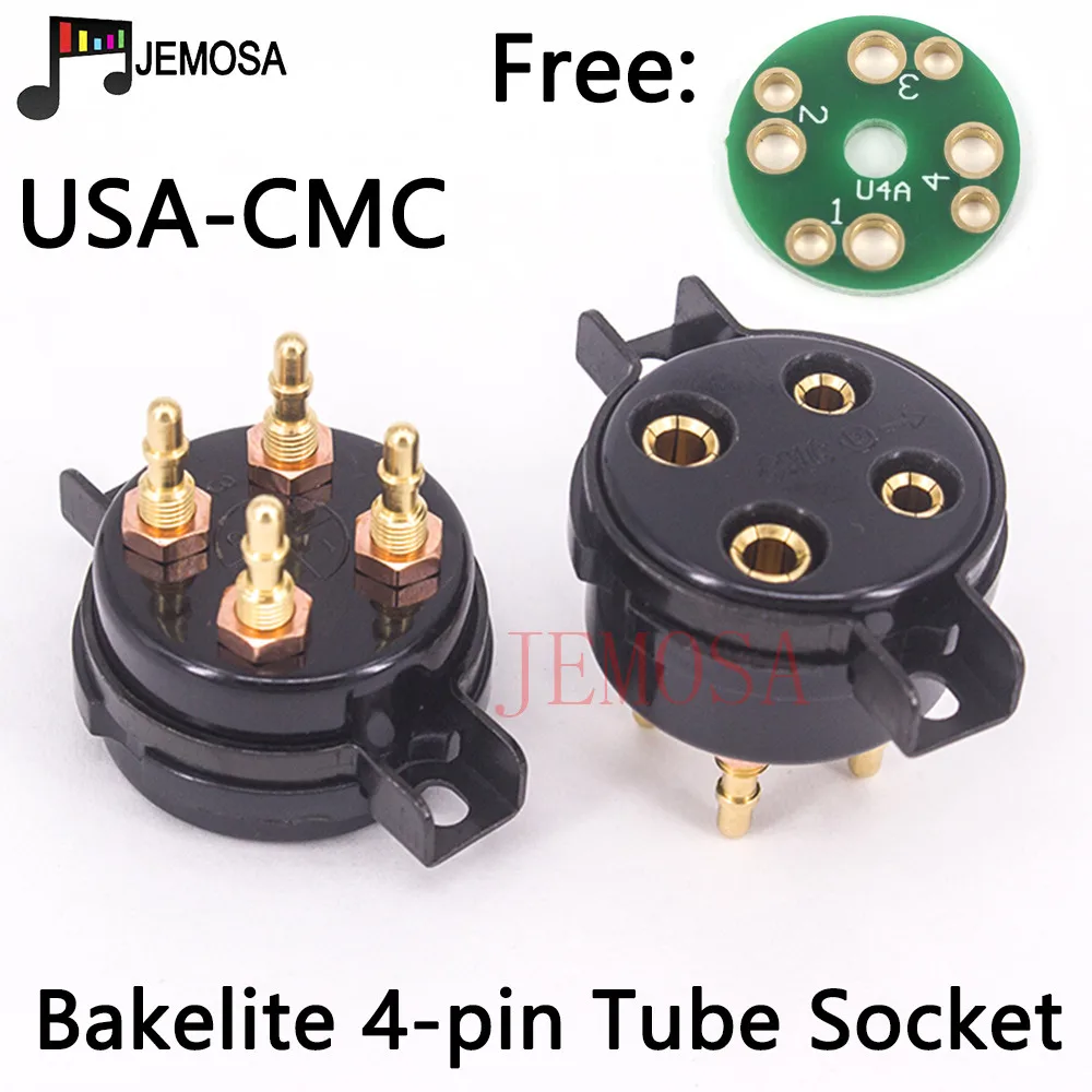 Hand Tools 1PC Gold plated 4Pin Bakelite Vacuum Tube Valve Socket for ...