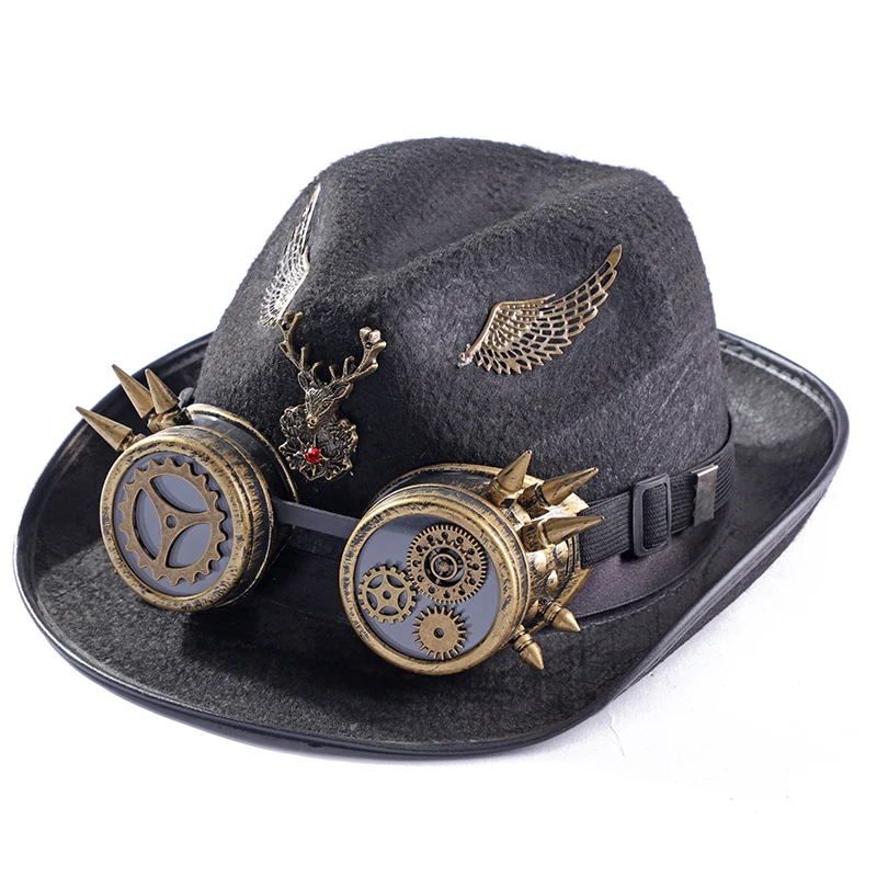 Steampunk-Hat-Vintage-Detachable-Goggles-Rivet-Wings-Gothic-Cowboy-Hat ...