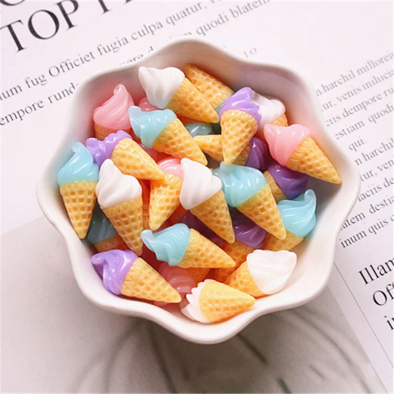 10Pcs Resin Simulation Food Resin Cabochon Miniature Ice Cream DIY ...
