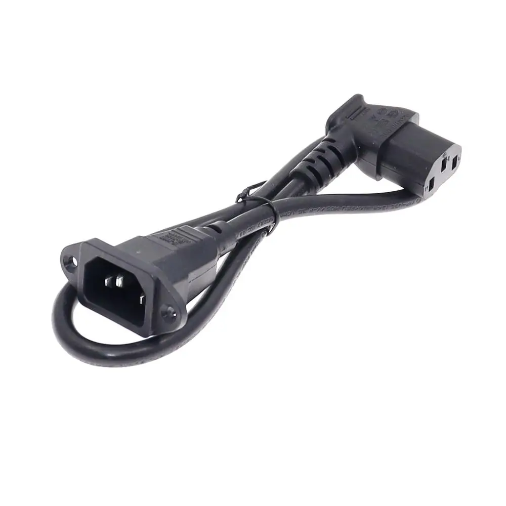 Iec320 C14 To C13 Extension Cord,c14 With Screw Holes And C13 Angled ...