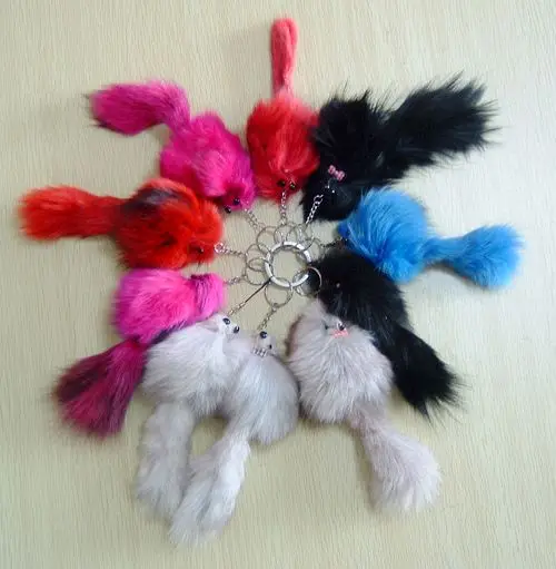 free shipping fashion furry fox keychain|keychain fashion|keychains ...