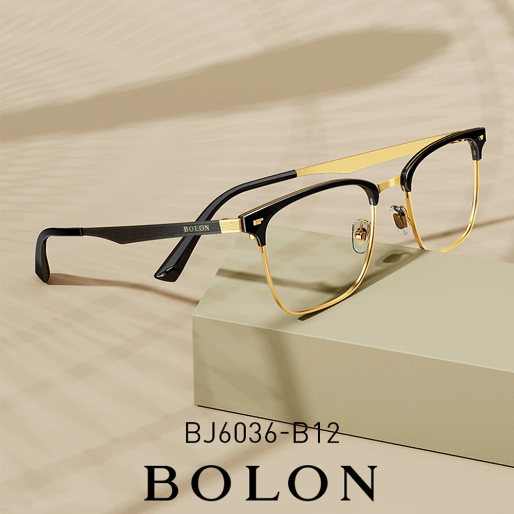 Bolon Vintage Optical Glasses Frame For Man Retro Gold Prescription ...