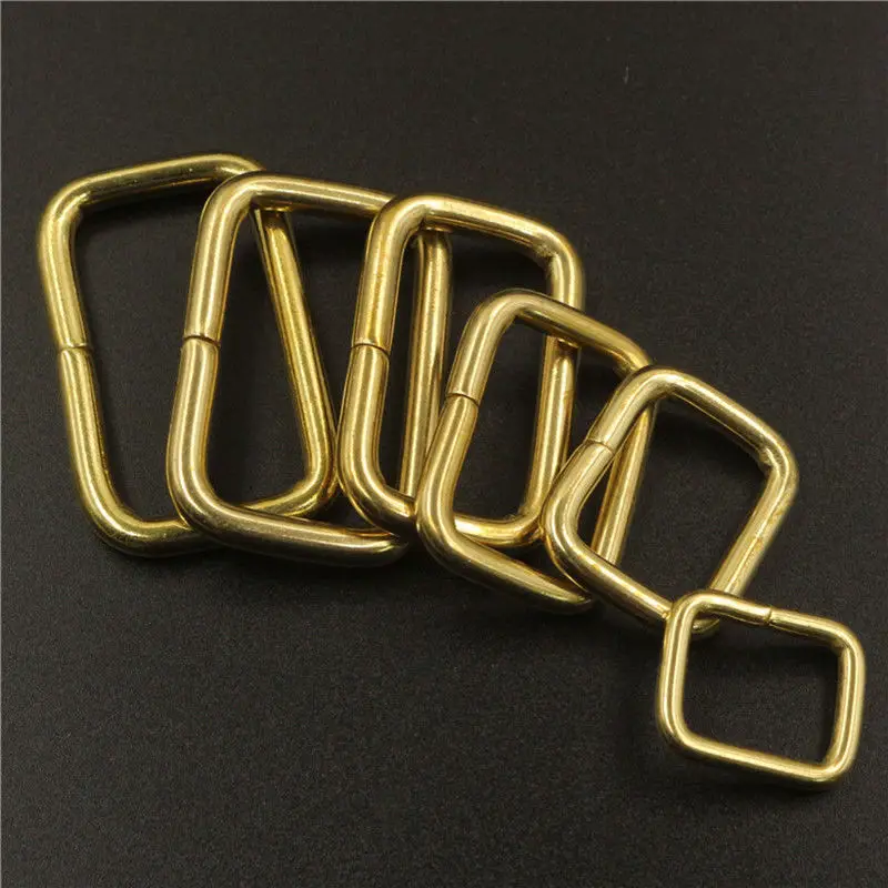Brass metal wire formed rectangle ring buckle loops for webbing leather ...