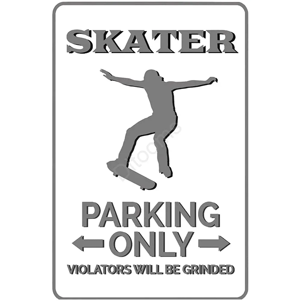 Ditooms Metal Reflective Sign Skater Parking Sign,Skater Sign,Skater ...