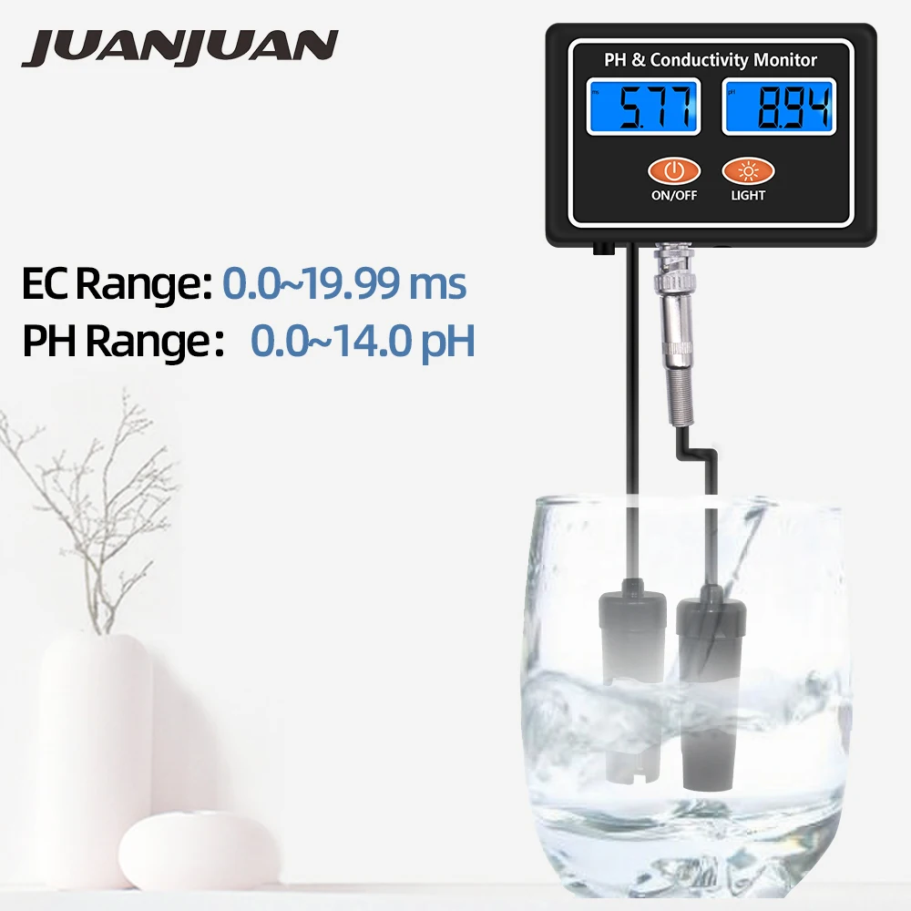 Online PH & EC Conductivity Monitor Meter Tester ATC Water Quality Real ...
