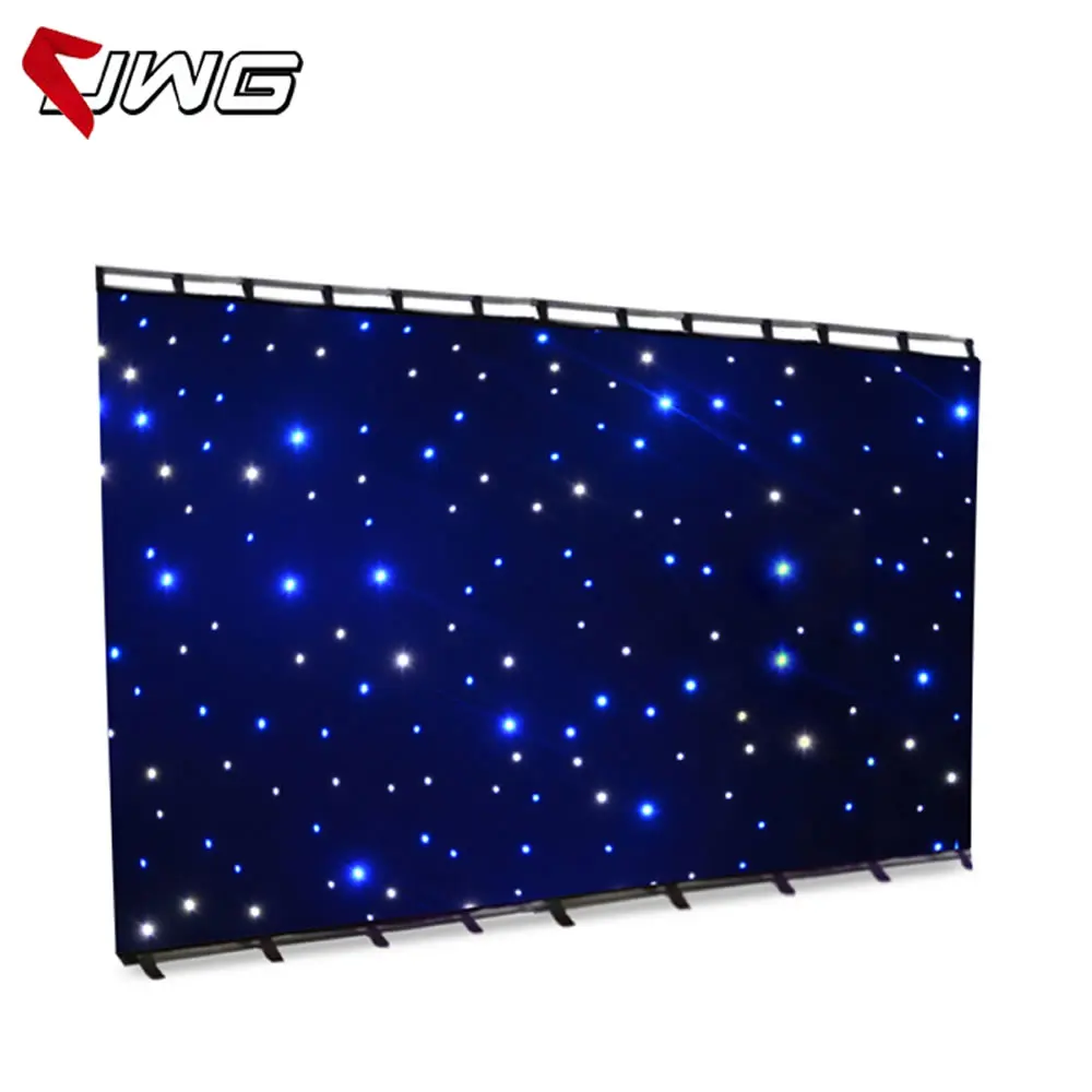 Free Shipping 3mx5m Led Star Cloth Wedding Backdrop Bw Color Led Star ...