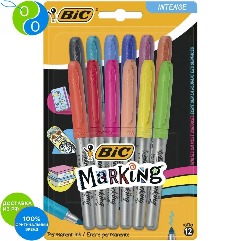 Creative permanent markers BIC® Marking® blister x12 BIC, BIG, ISHS, SRI,
