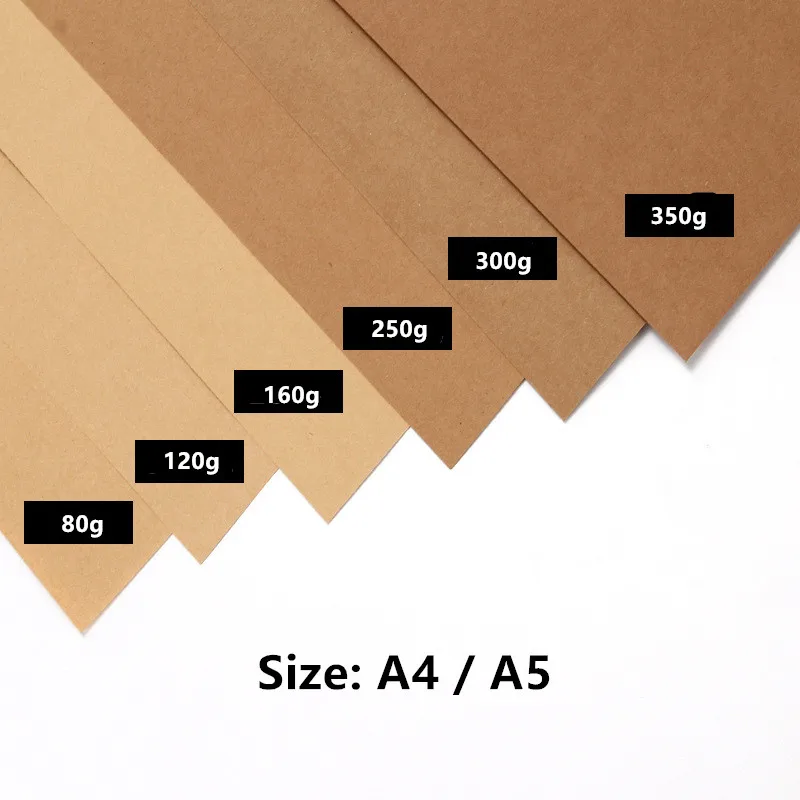 50pcs/lot A5 A4 kraft paper brown paper craft thick board cardboard ...