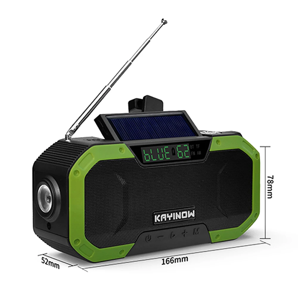 DF-580 Hand Crank AM/FM Radio Solar Portable Bluetooth Speaker 5000mAh ...