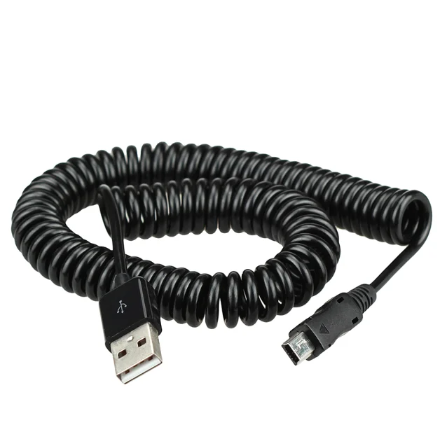 USB-2-0-to-MINI-USB-Spring-Data-Cable-Spiral-Coiled-5-Pin-Adaptor ...