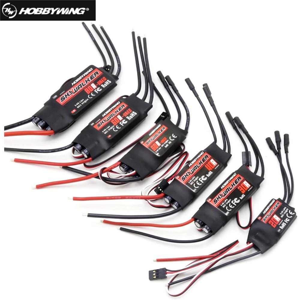 오리지널 Hobbywing SKYWALKER 시리즈 2 6S 12A 15A 20A 30A 40A 50A 60A 브러시리스 ESC ...