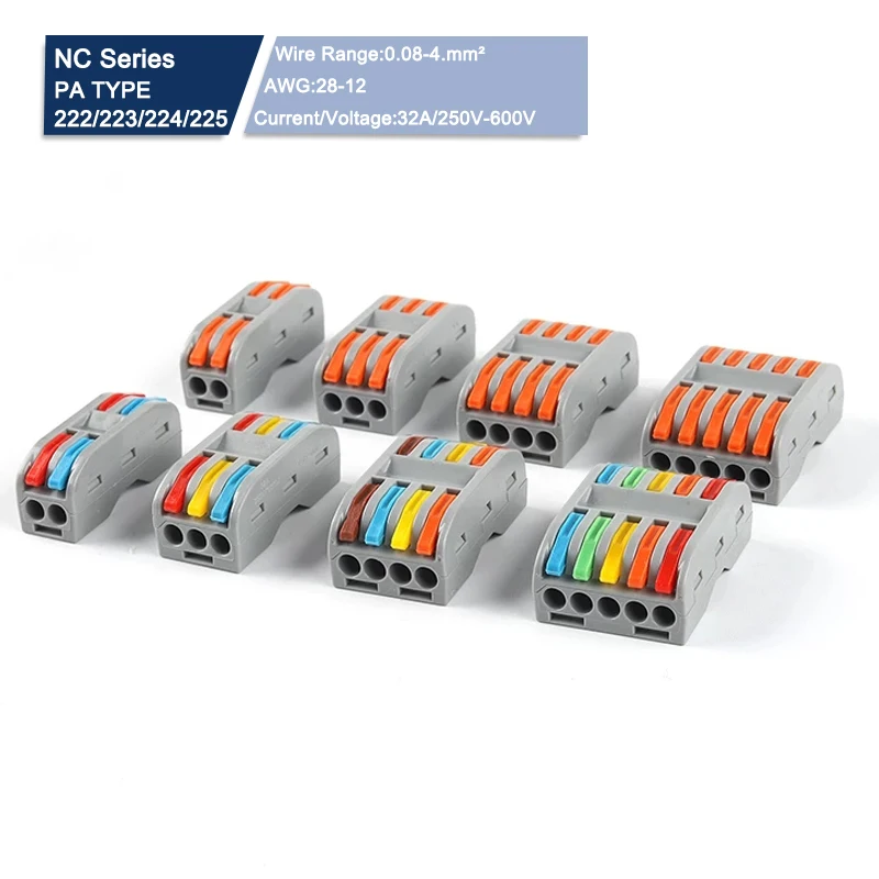 5Pcs-Universal-Compact-Wire-Connector-SPL-222-2-3-4-5Pin-Conductor ...