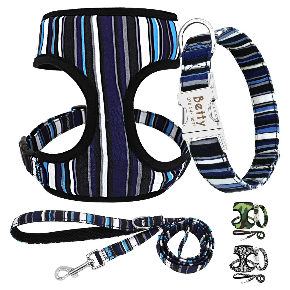 Customized Nylon Dog Collar Adjustable Pet Harness Leash Set customized-nylon-dog-collar-adjustable-pet-harness-leash-set