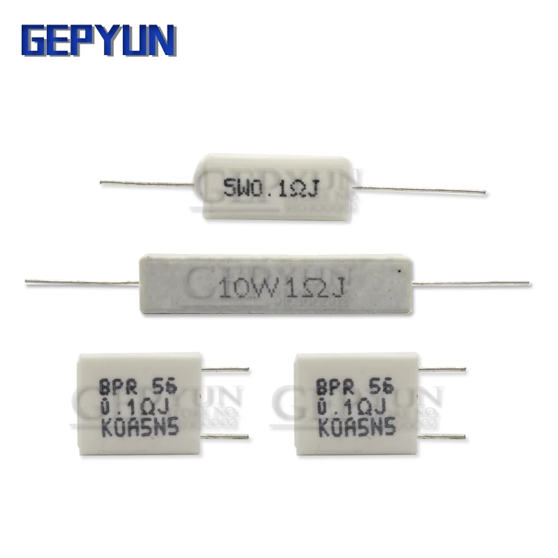 10pcs 5W 10W BPR56 Cement resistance 0.1 ~ 10k ohm 0.33R 1R 10R 100R 0. ...