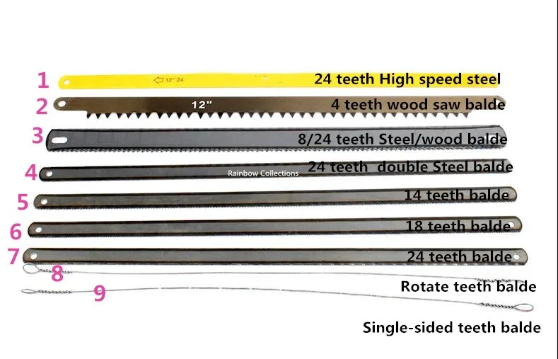 10pcs/set 12'/300mm Coarse fine tooth dental hand hacksaw blade steel ...