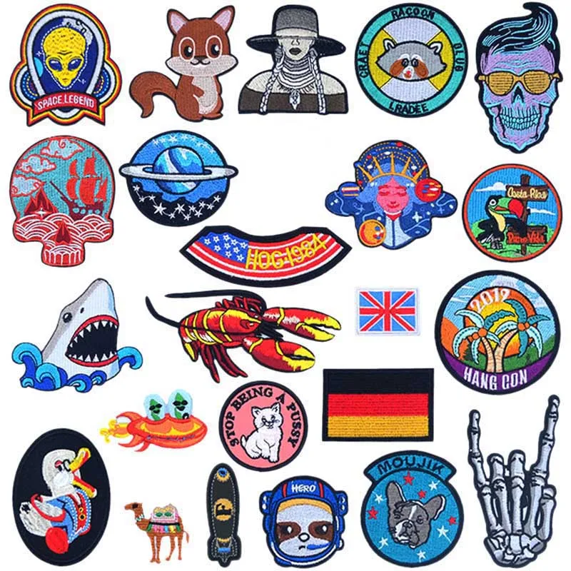 Country Flag Embroidered Iron On Patches For Clothing Diy Stripes ...