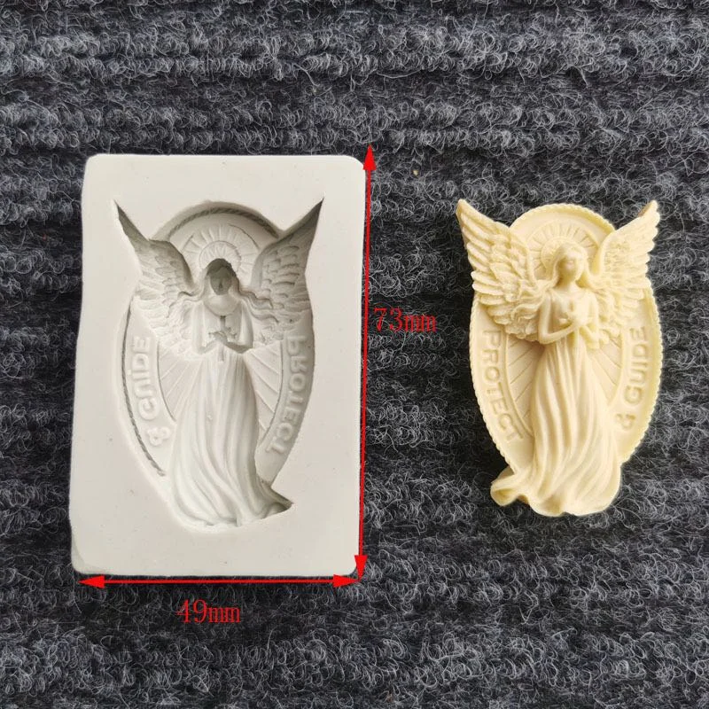 Prayer Angel Mold Candle Plaster DIY Fondant Handmade Silicone Epoxy ...