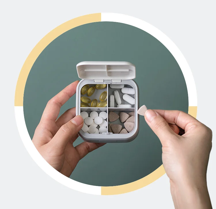 Pilulier,Pilulier Portable à 4 grilles, nouveau Design, boîte à pilules ...