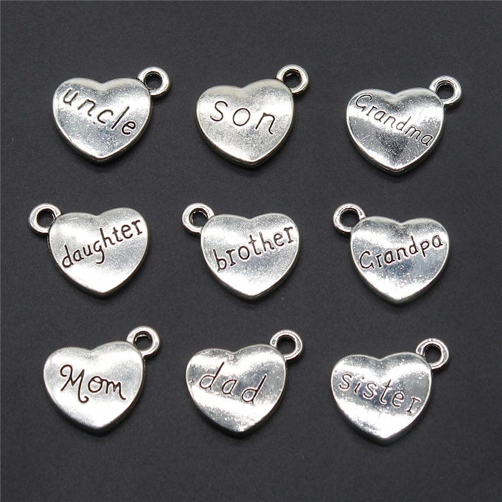 10pcs Family Charm Dad Mom Sister Uncle Son Brother Daughter Grandpa ...