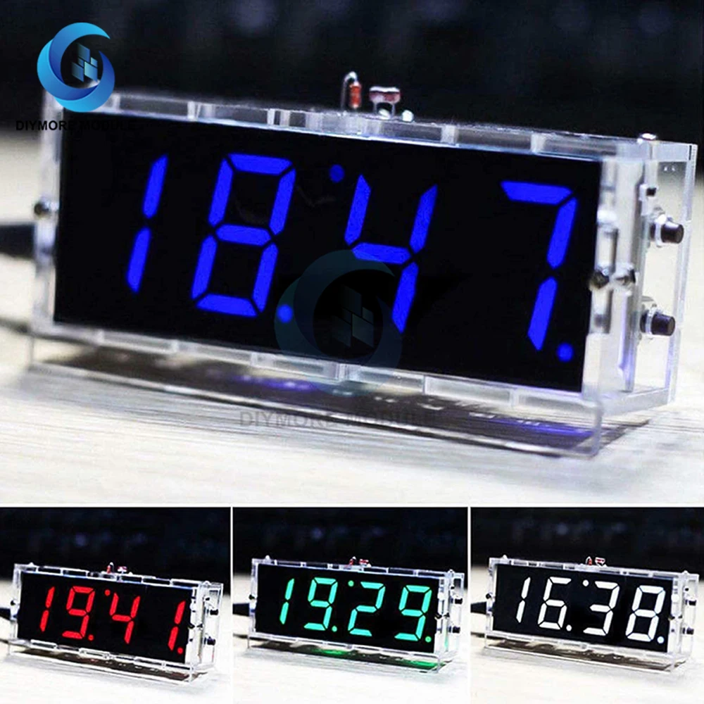 DIY Electronic Kit Clock LED Microcontroller Kit Digital Clock Time ...
