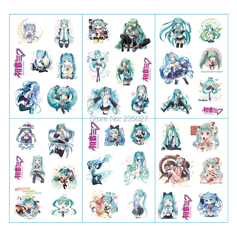 120 sheets/lot Anime Hatsune Miku sticker Vocaloid cartoon wall ...