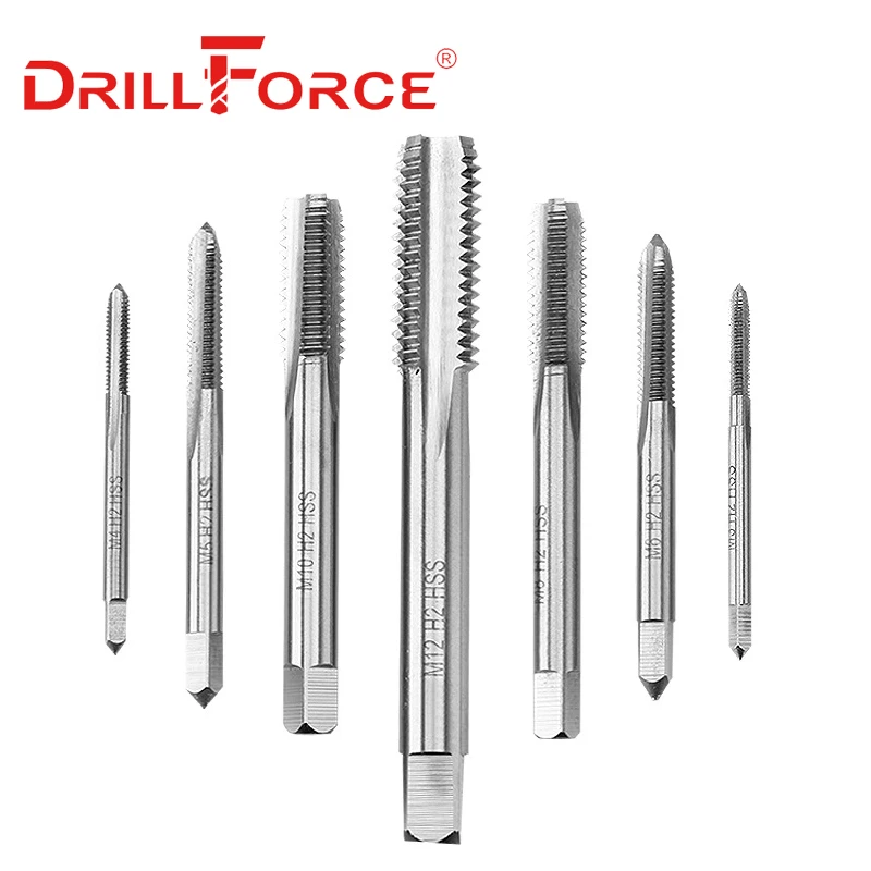 Drillforce 10pcs M3-m20 Screw Tap Drill Bits Hss M2 Machine Taps H2 ...