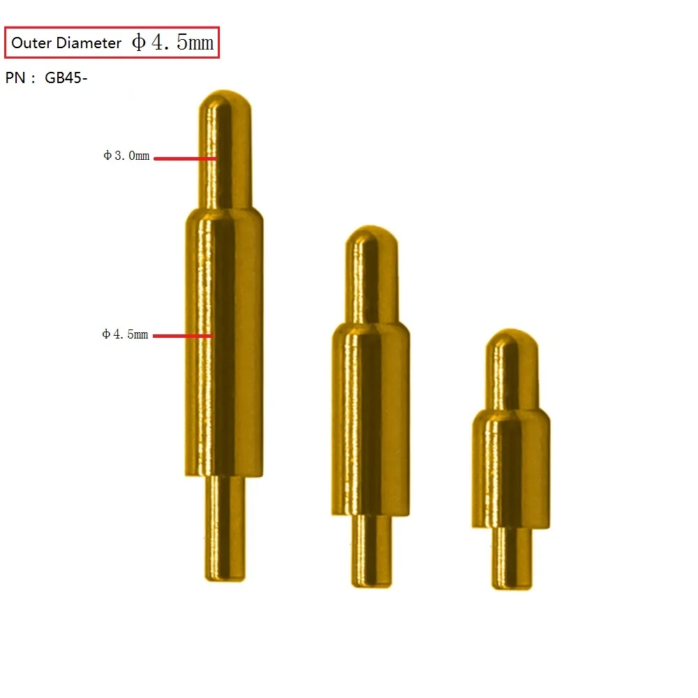 5 Pcs Outer Diameter 4.5 Mm Spring Loaded Pogo Pin Connector Tht Pcb ...