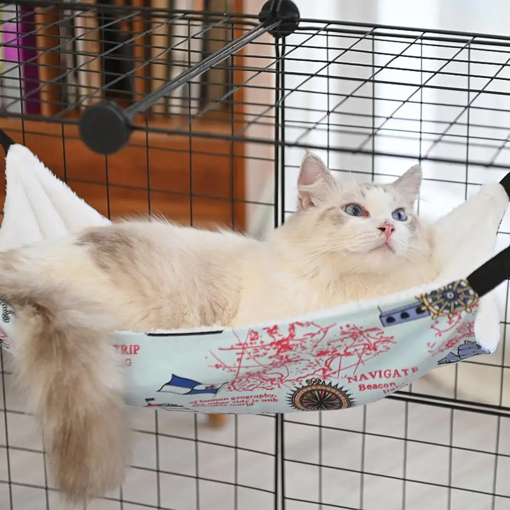 Sailboat Compass Print Reversible Soft Cat Kitten Swing Hammock Pet ...