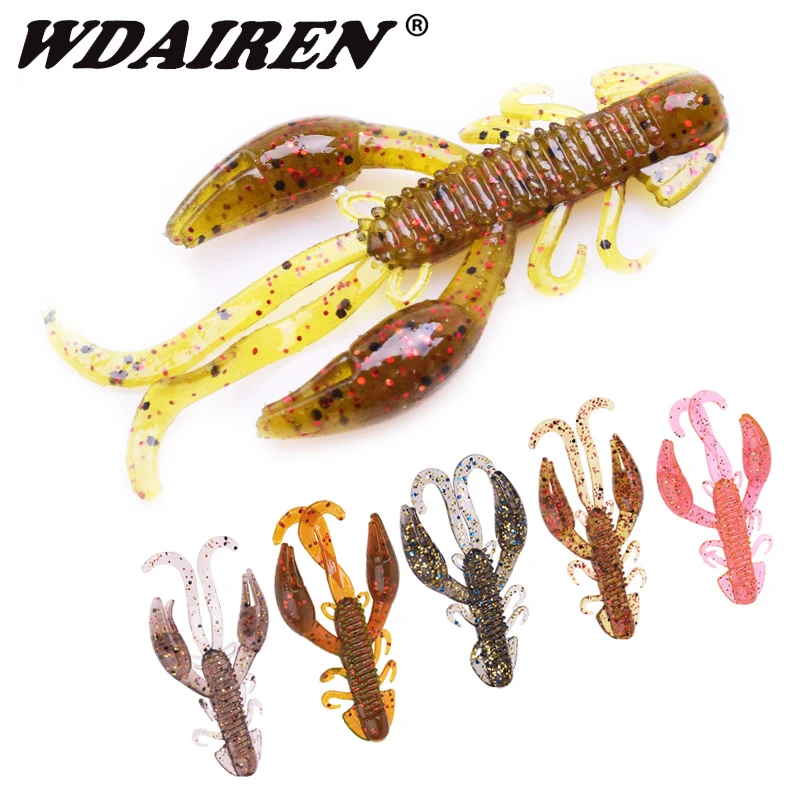 5pcs/lot Crawfish Larva Soft Silicone Bait 5cm 2g Jigs Wobbler Fishy ...