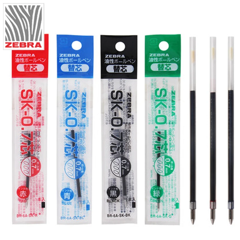 4pcs Zebra Sk-0.7 Ballpoint Pen Refill Br-6a-sk For B4sa1, B4sa2, B4sa3 ...