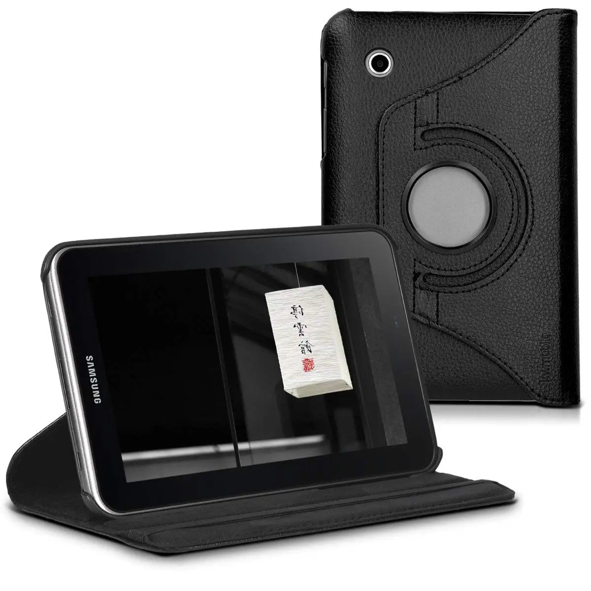 Funda con soporte para tableta Samsung Galaxy Tab 2, cubierta de PU con rotación de 7,0 grados ...