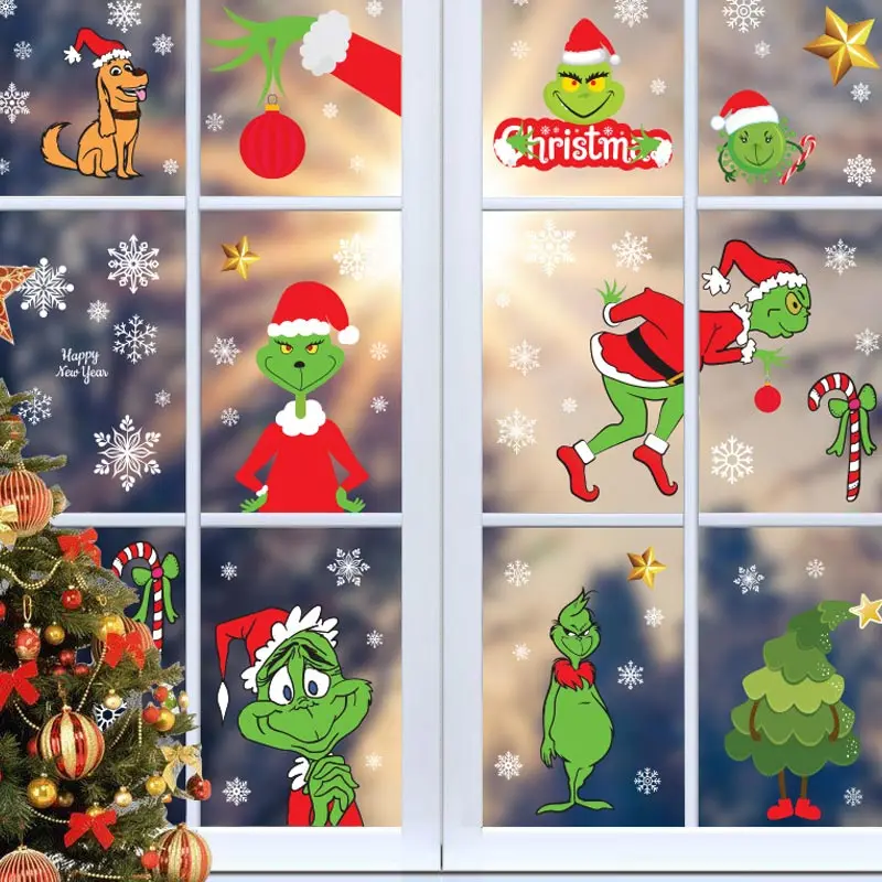 Windows Static Stickers Christmas Decoration Home Wall Glass Stickers ...