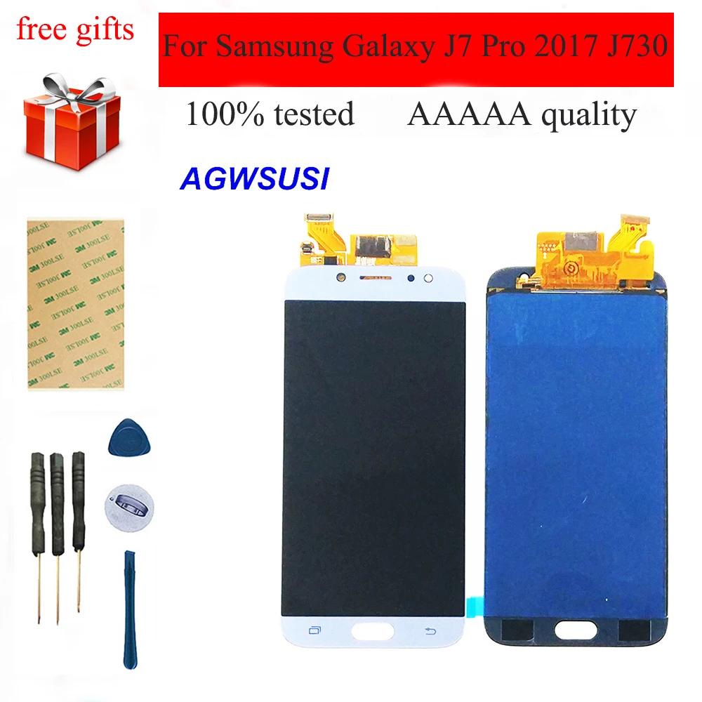 AMOLED / TFT For Samsung Galaxy J7 Pro 2017 J730 J730F LCD Display Touch Screen Digitizer Sensor ...