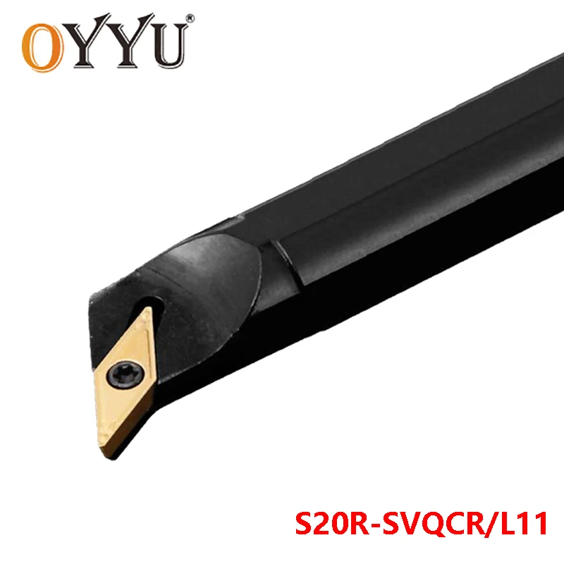 OYYU 20mm SVQCR S20R SVQCR11 선반 커터 아버 보링 바 VCMT11 카바이드 인서트 사용 S20R ...