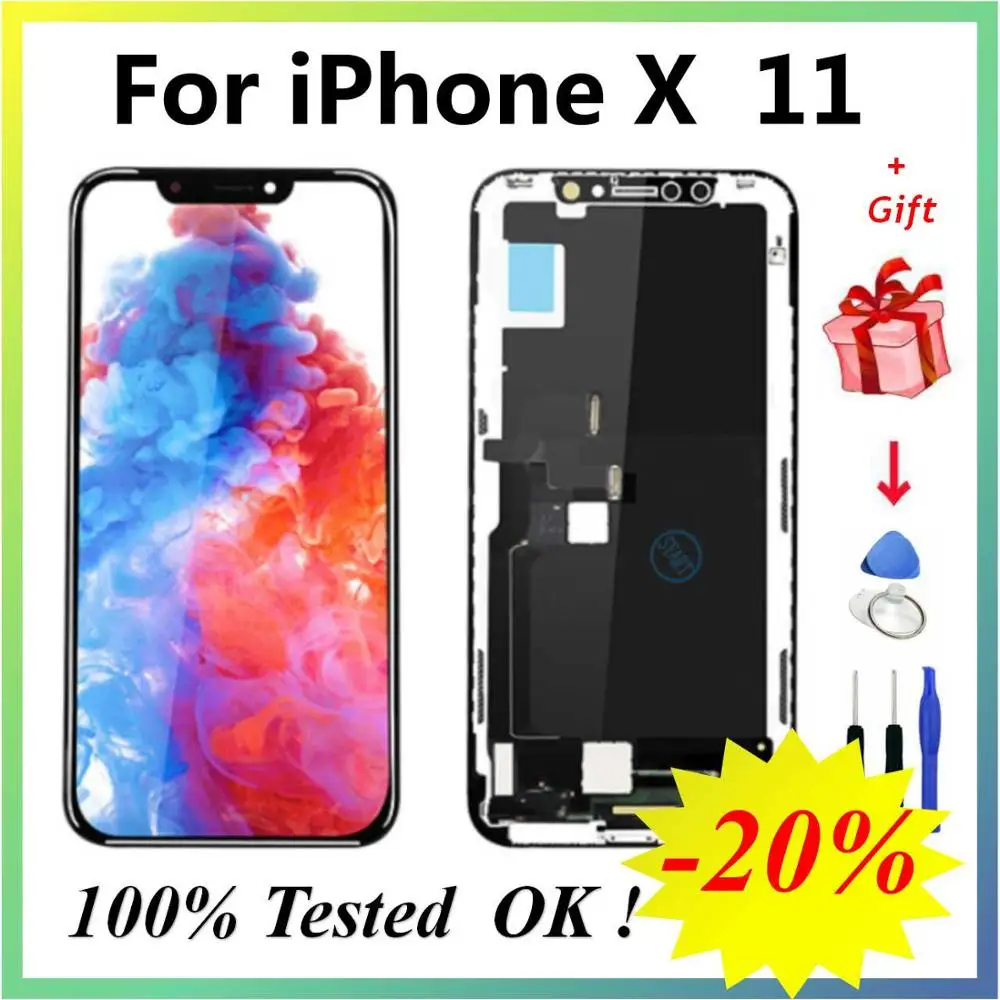 Oled X Lcd 판탈라 Oled 인셀 Lcd 디스플레이 아이폰 X Xs용 Lcd 디스플레이 터치스크린 디지타이저