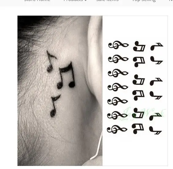 Star And Music Note Tattoo Designs
