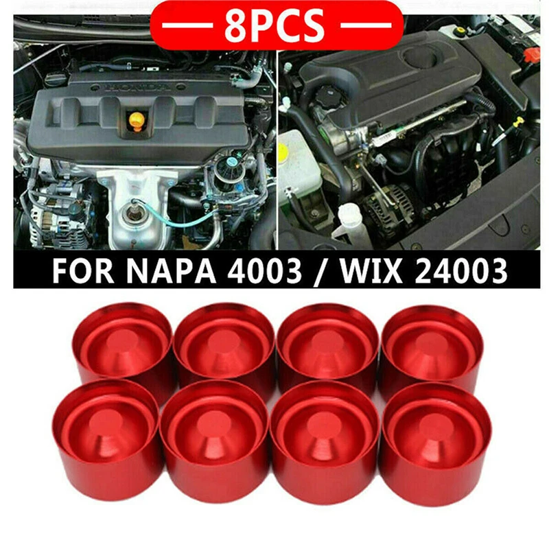 8PCS Car Fuel/Oil Filter Cap Aluminum Storage Cups For NAPA 4003 / WIX ...